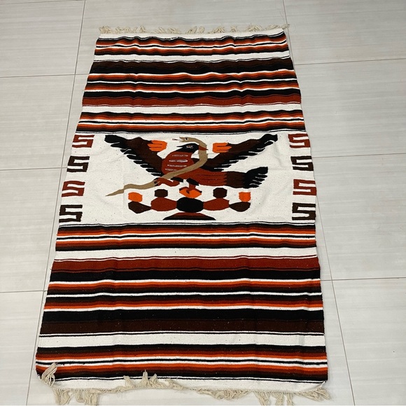 Source Unknown | Bedding | Mexican Blanket Rug Throw Eagle Bird Snake ...